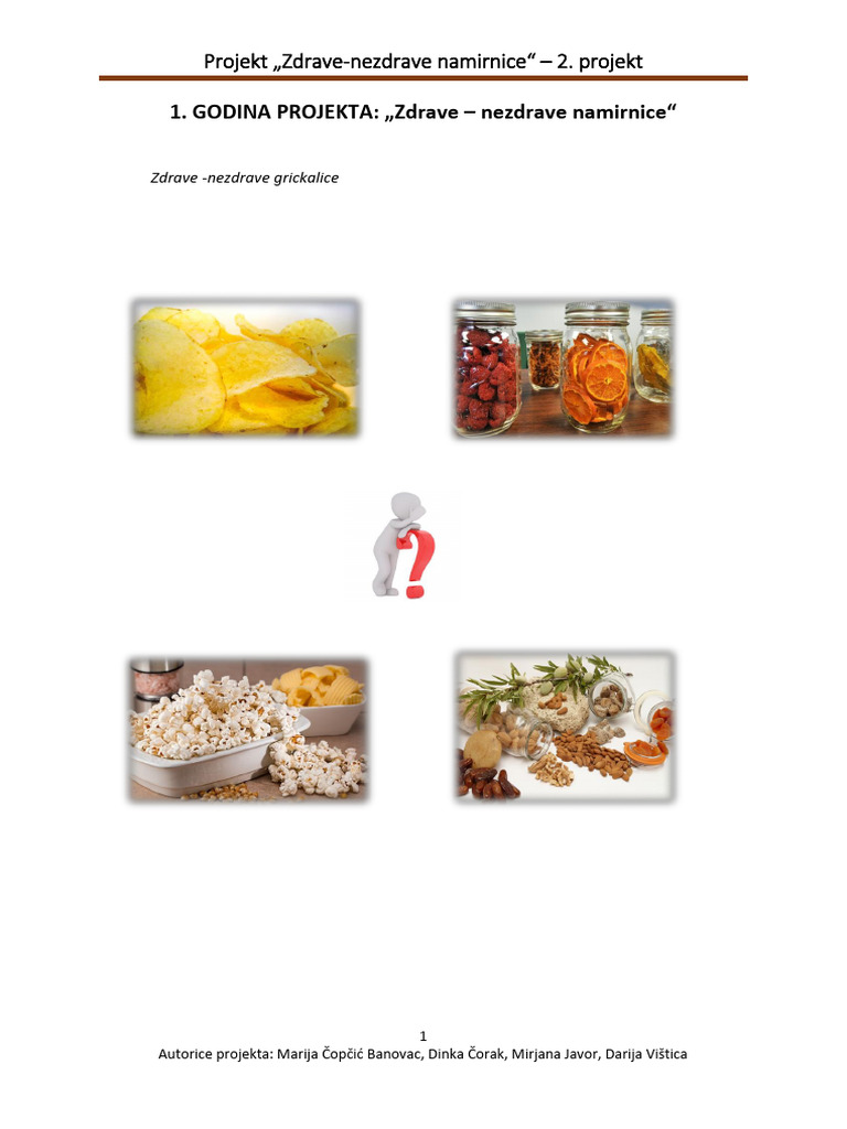 2. Zdrave Nezdrave Grickalice | PDF