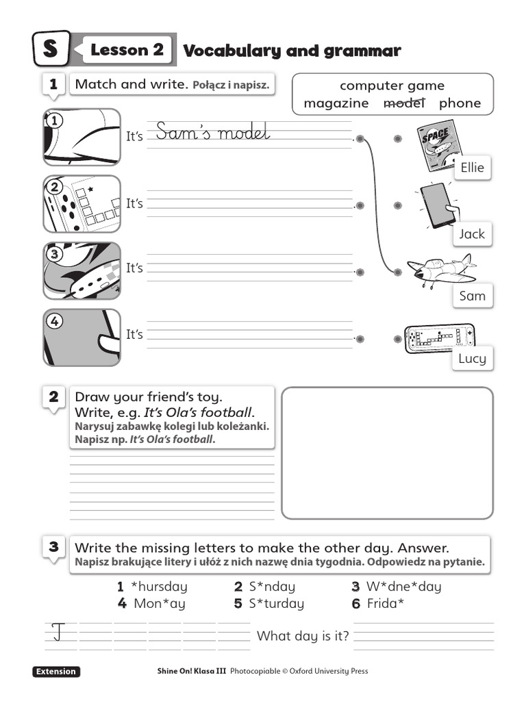 01 Vocab & Gram Wkshts Lesson 1 3 | PDF