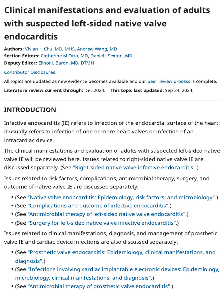Clinical Manifestations and Evaluation of Adults With Suspected Left ...