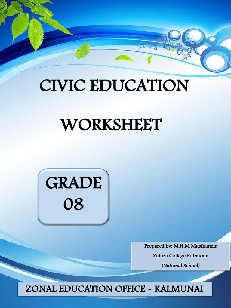 08 Civics Worksheet Book E.M | PDF | Drought | Rain