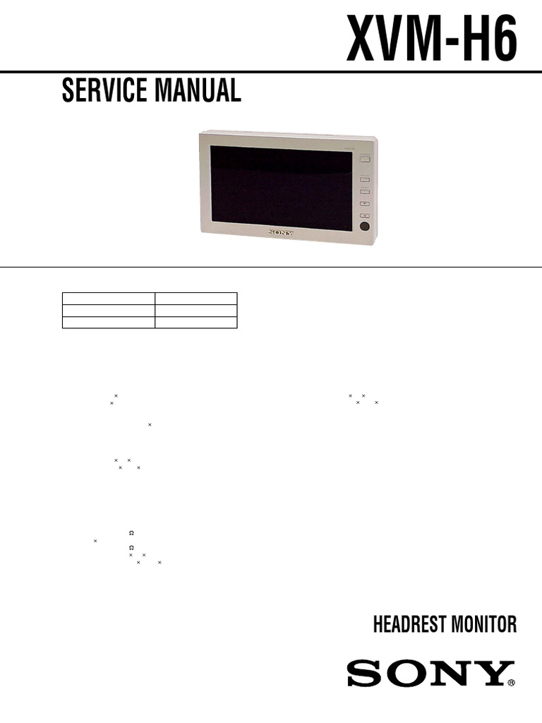 Sony XVM-H6 | PDF | Computer Monitor | Power Supply