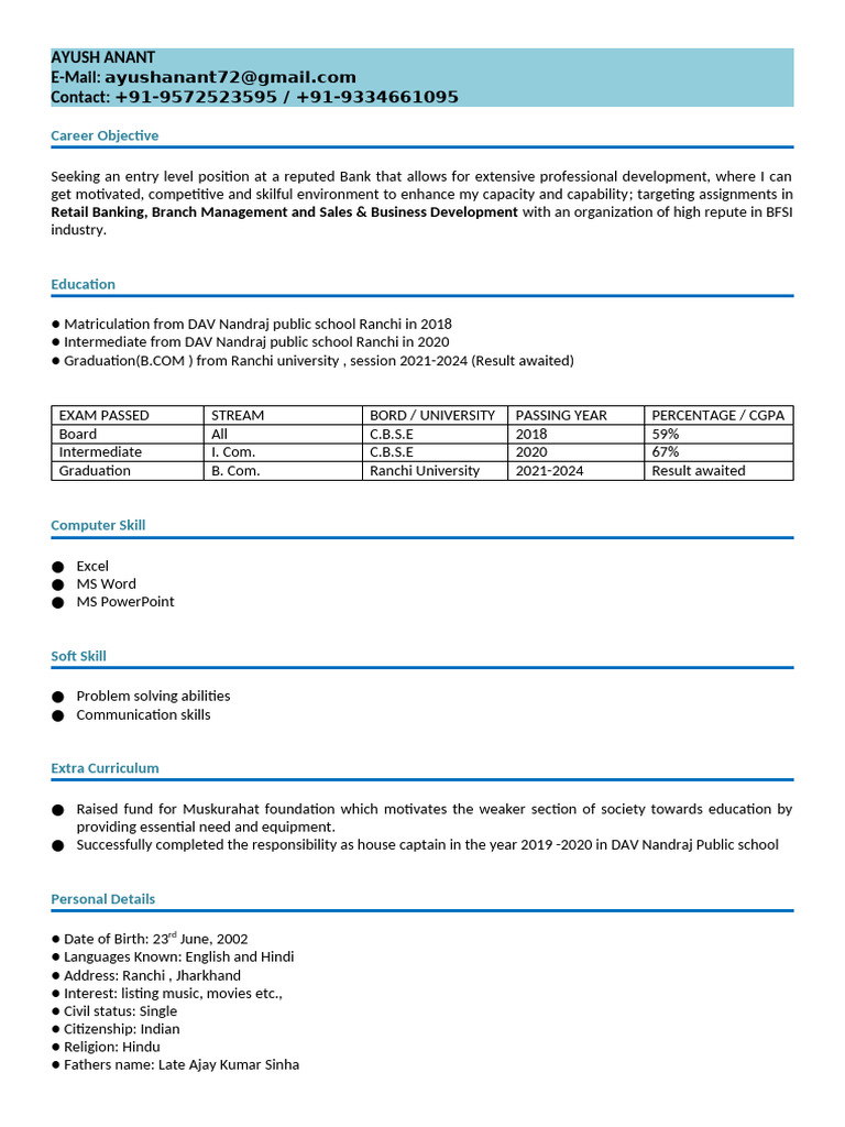 Resume Roshan 1 | PDF