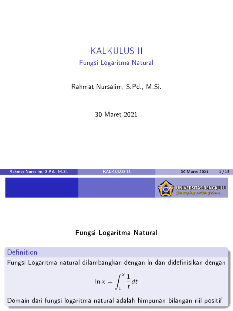 Fungsi Logaritma Natural | PDF