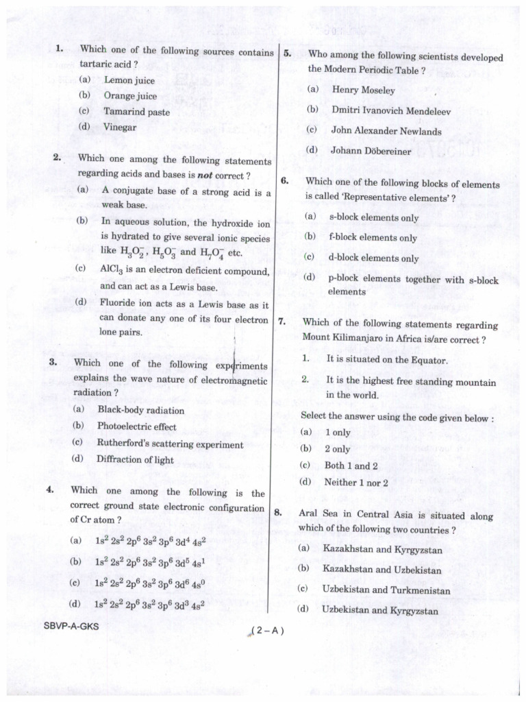 Bined Geo Scientists - Paper I 2024 | PDF