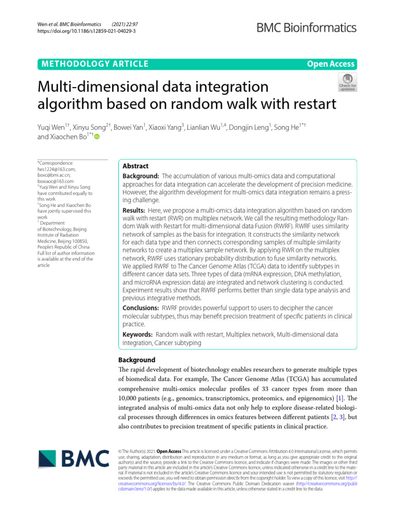 Random walk with restart | PDF | Cluster Analysis | Gene Expression