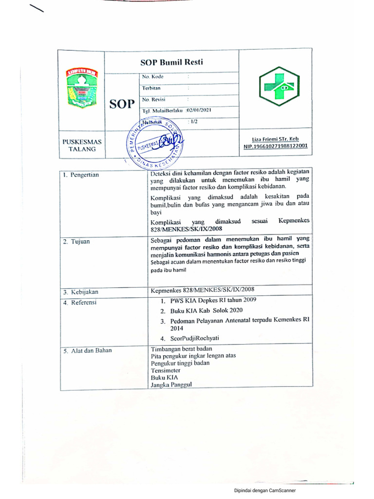 Sop Bumil Resti | PDF