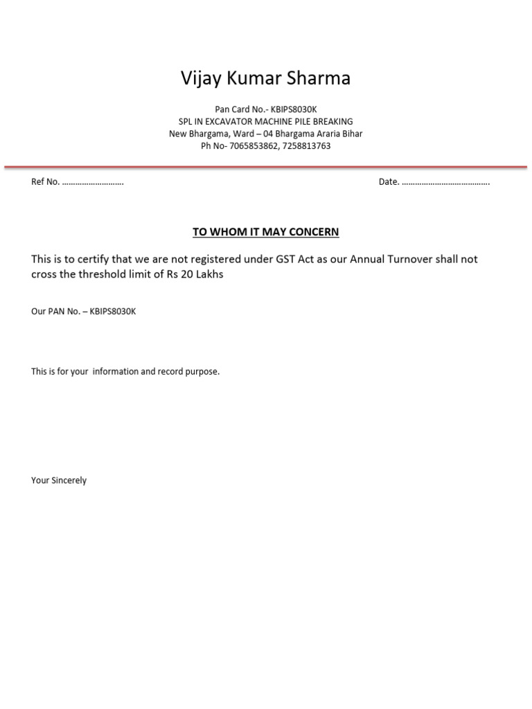 Vijay Kumar Declaration | PDF