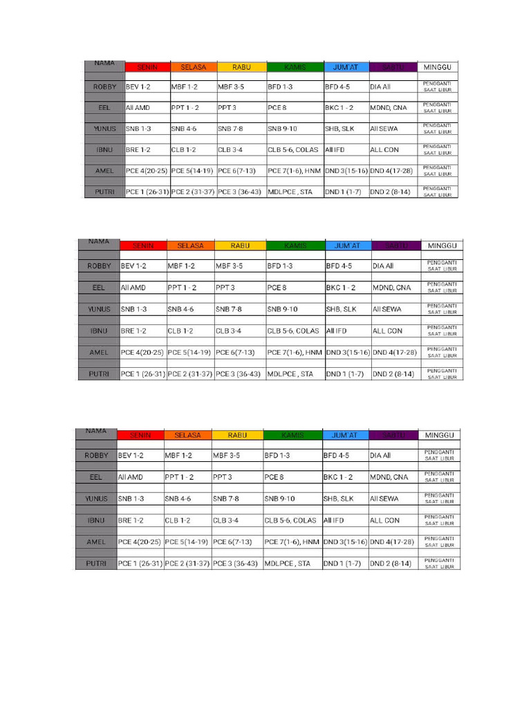 Jadwal PJR 2022 | PDF