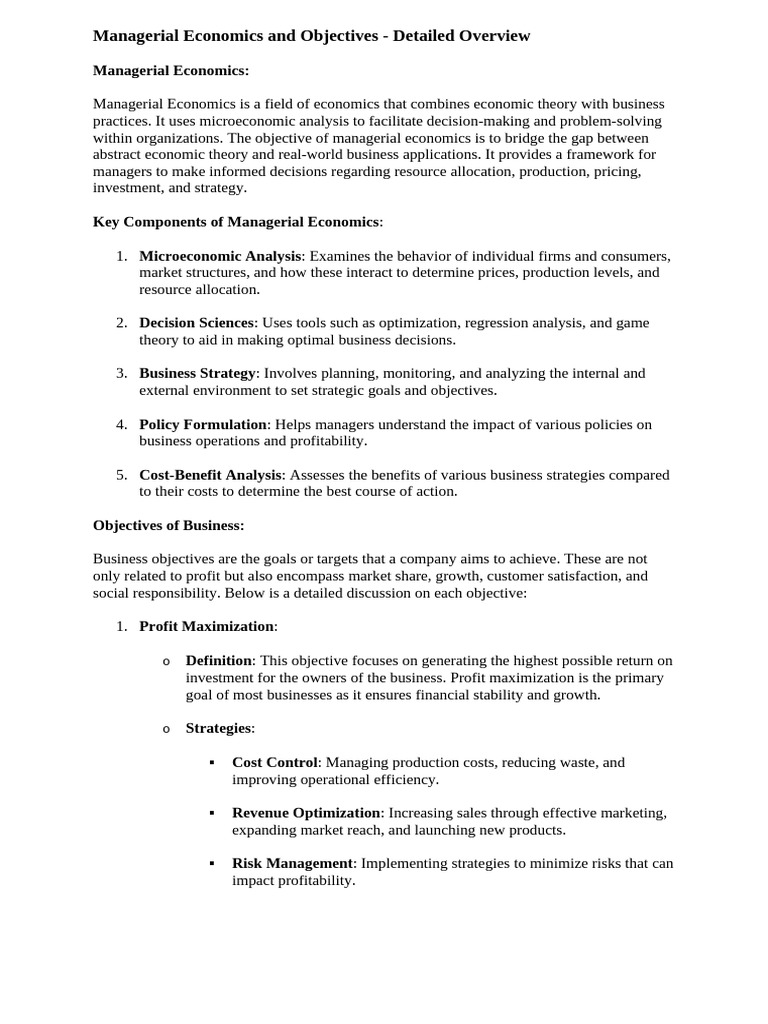 Managerial Economics and Objectives IMP | PDF | Monopoly | Demand