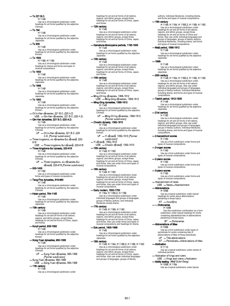 Chronological Subdivisions for Art Forms | PDF | Korea | China