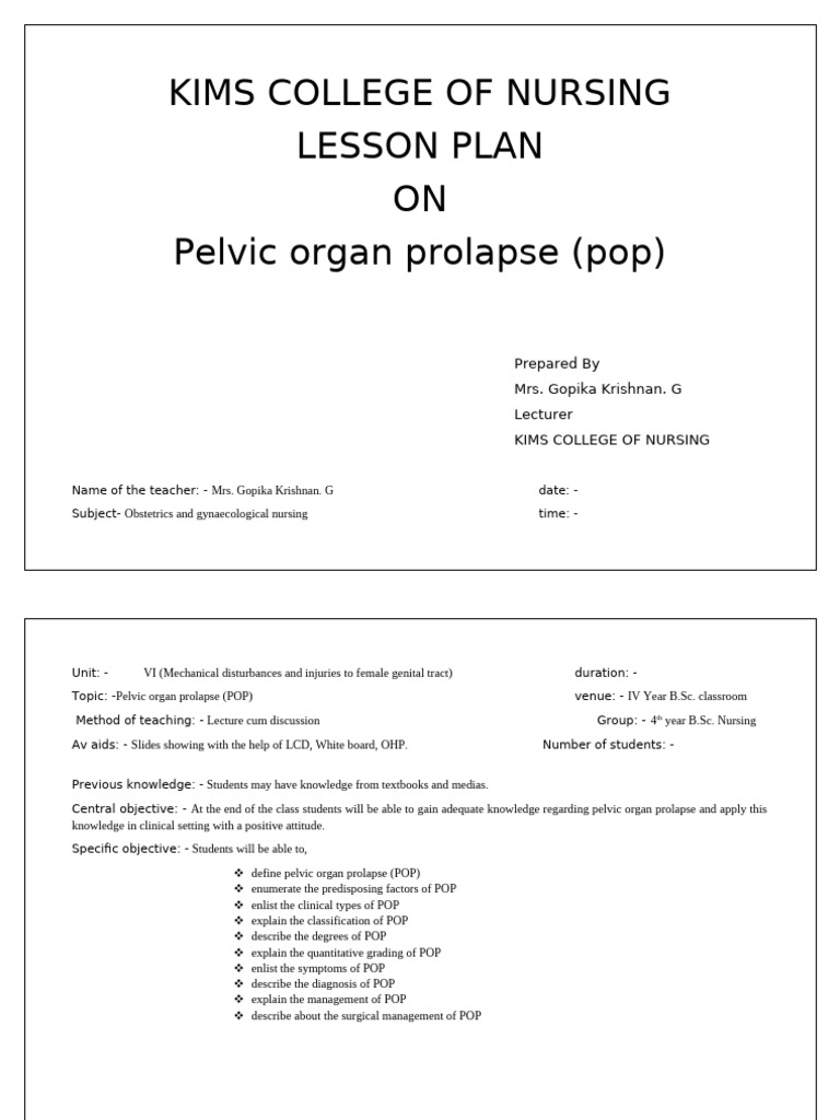 POP | PDF | Vagina | Uterus