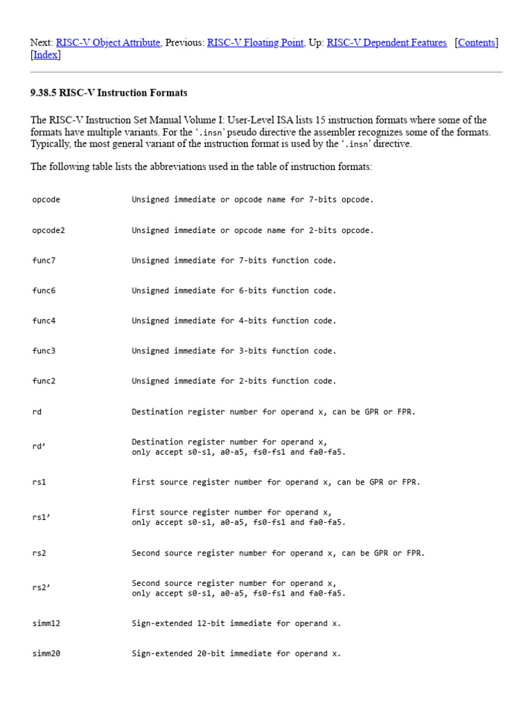 RISC-V Instruction Formats Overview | PDF | Office Equipment | Computer ...