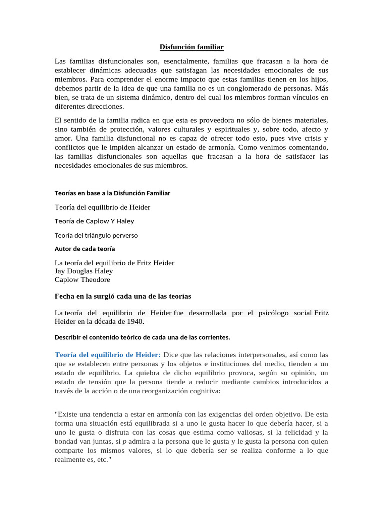 Teoria de Disfunsion | PDF | Teoría | Sicología