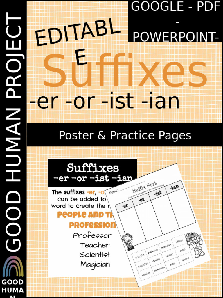 Understanding Suffixes: -er, -or, -ist, -ian | PDF