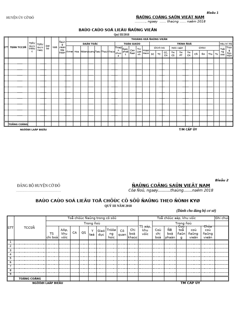 Bieu 1 Bao Cao Dinh Ky Gui Xa | PDF