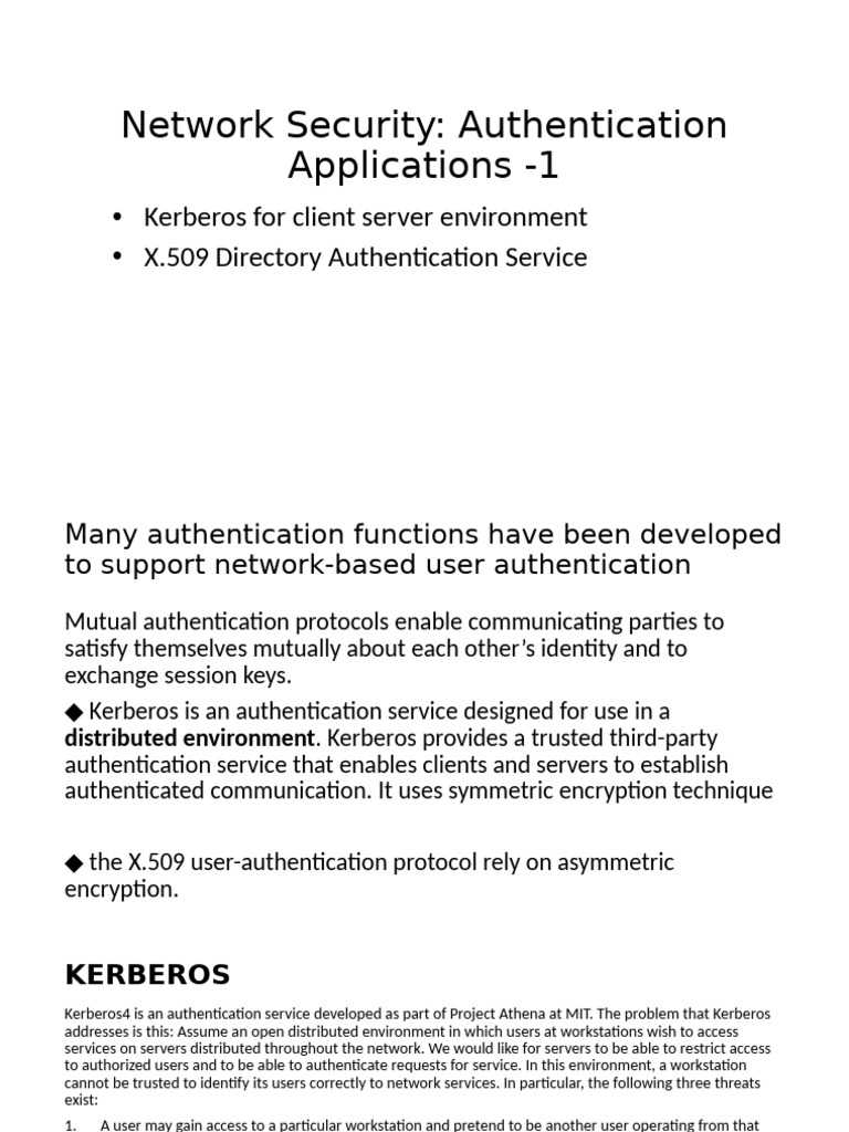 Network-Security Auth-Applications 1 | PDF | Public Key Certificate | Public Key Cryptography