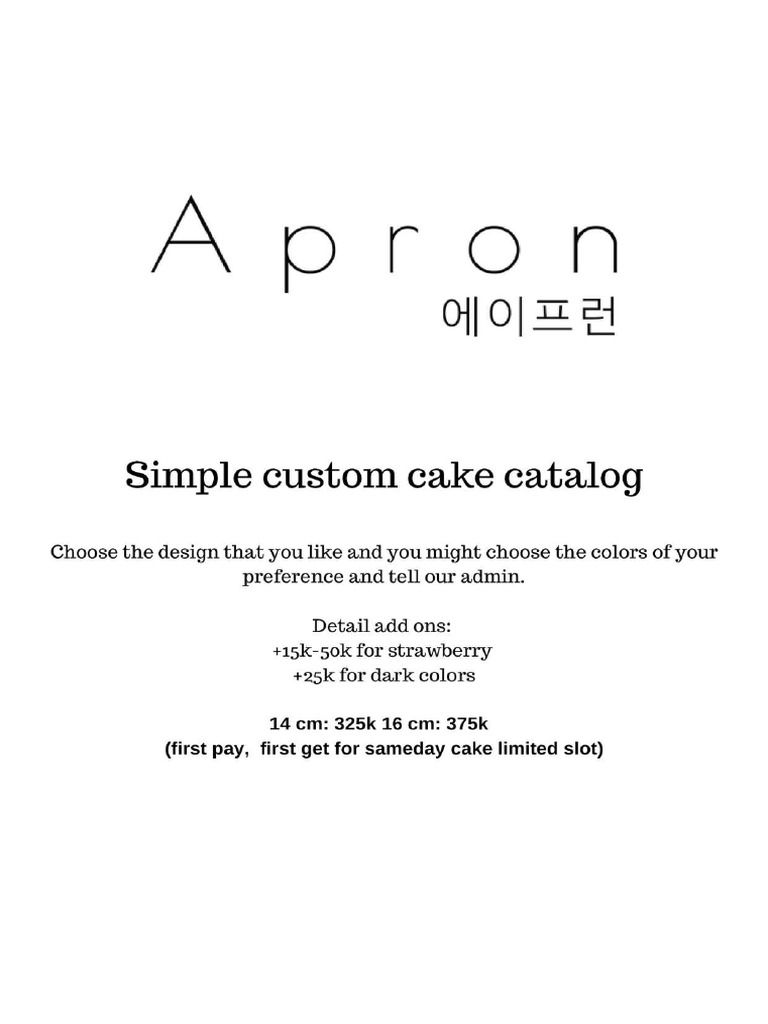 Simple Custom Cake Catalog | PDF