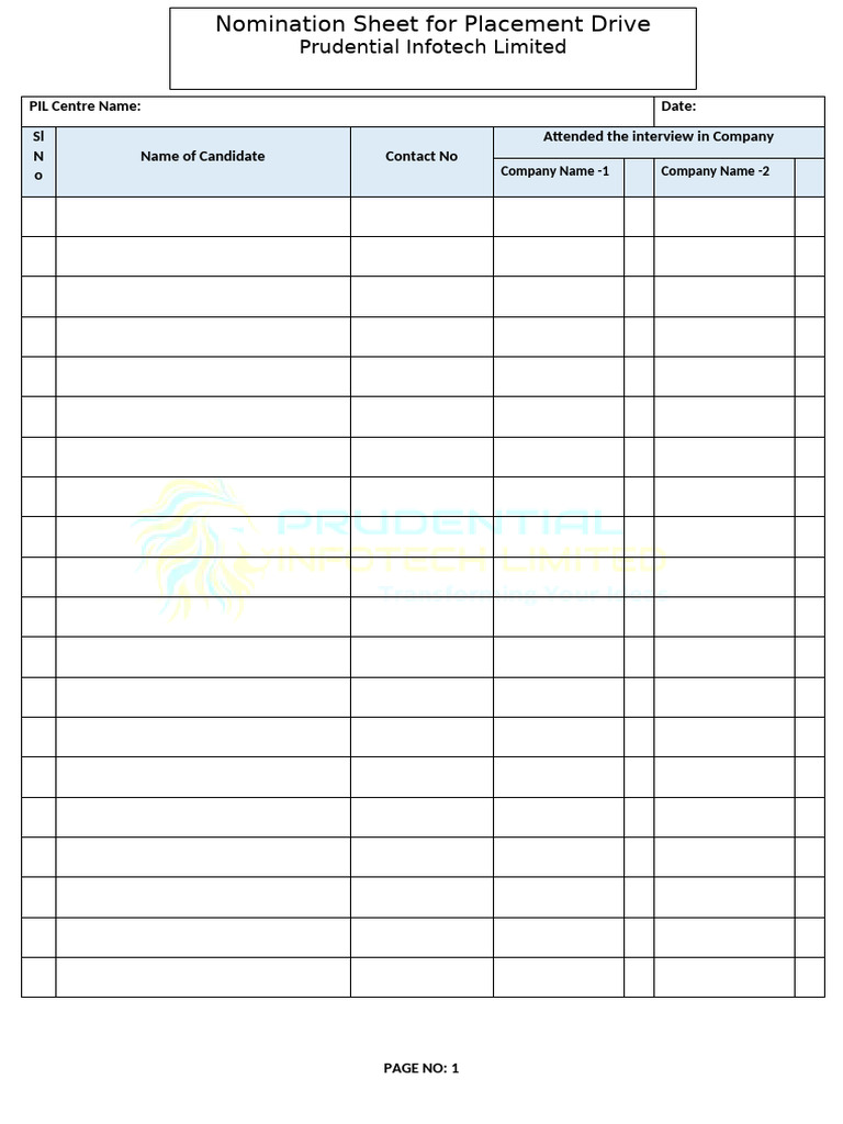 Interview Attendance Sheet Modified | PDF