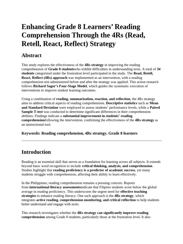 Final Action Research But Need Modifications | PDF | Reading Comprehension | Qualitative Research