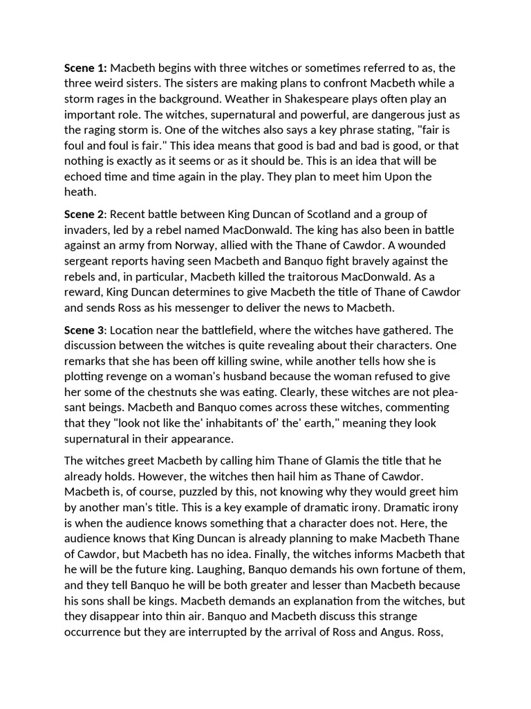 Macbeth Act 1 | PDF | Macbeth | Shakespearean Tragedies