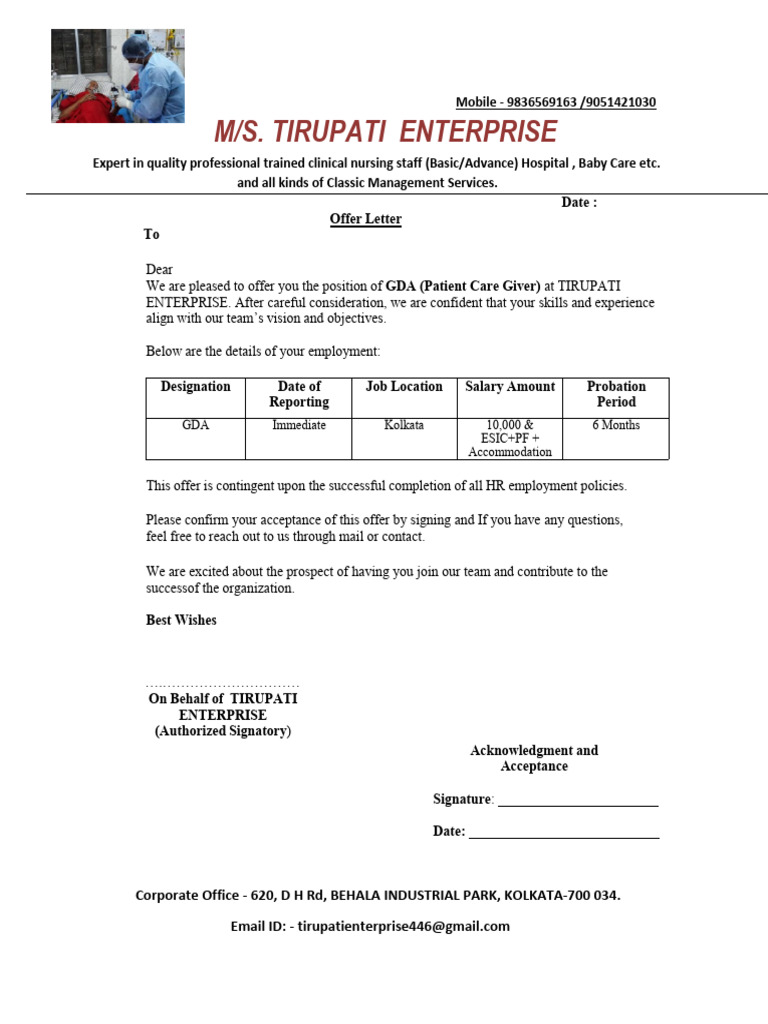 Tirupati Enterprisesn Offer Letter Final | PDF