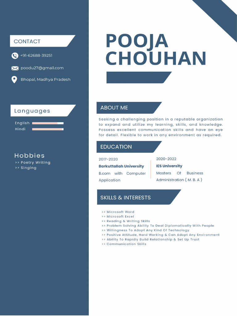 Blue and White Minimalist Graphic Designer Resume | PDF