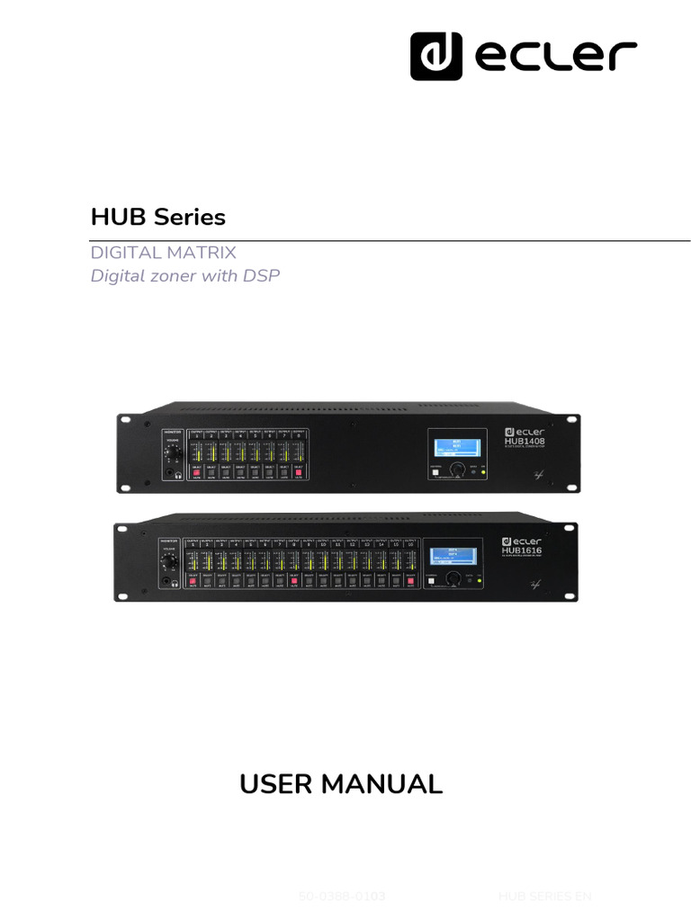 Ecler HUB SERIES User Manual EN | PDF | Equalization (Audio) | World Wide Web