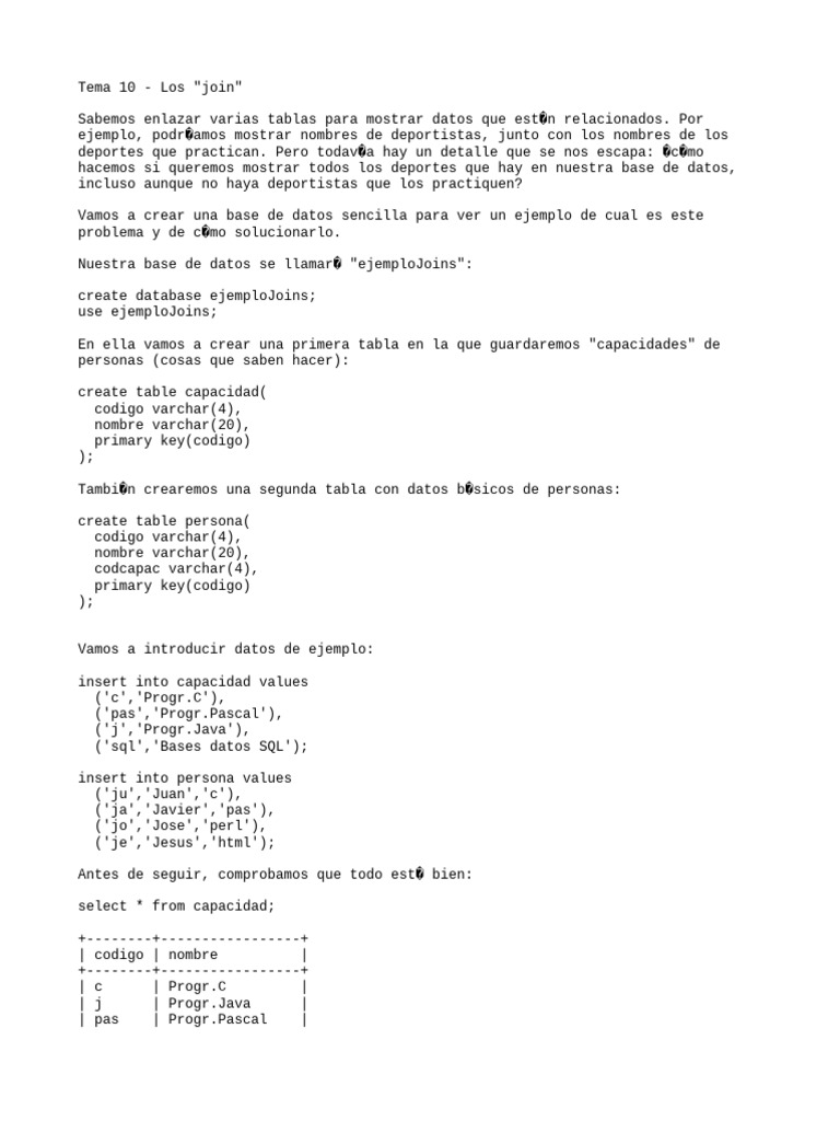 Diez | PDF | SQL | Programación de computadoras