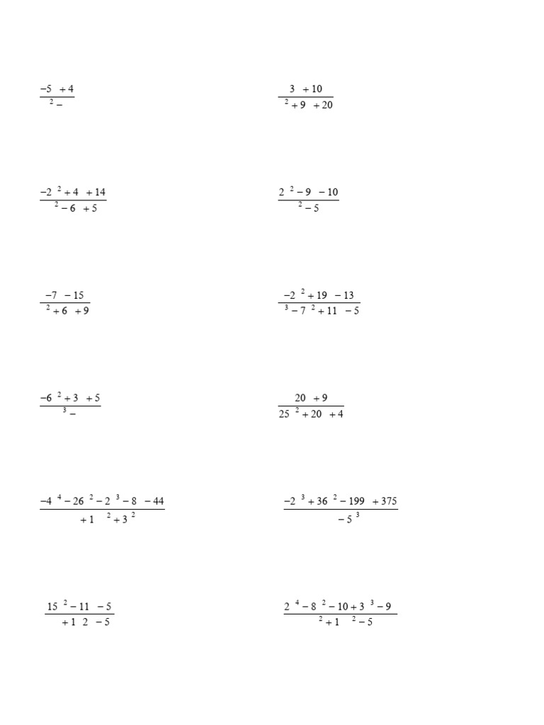 Partial Fraction Decomposition Worksheet | PDF