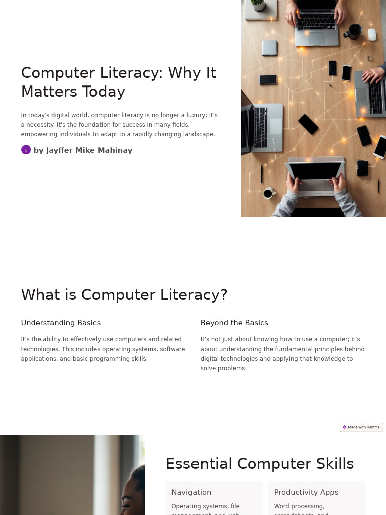 Computer Literacy Why It Matters Today | PDF | Augmented Reality | Cloud Computing