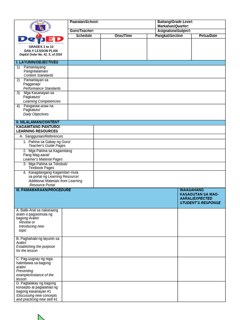 DLP Template 2024 2025 | PDF