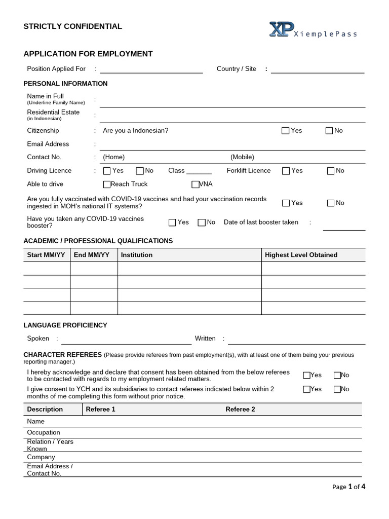 XP Application for Employment_Draft | PDF | Justice | Crime & Violence