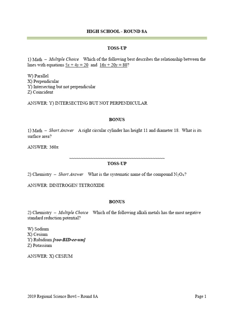 2019-NSB-HSR-Round-8A | PDF | Mitosis | Earth