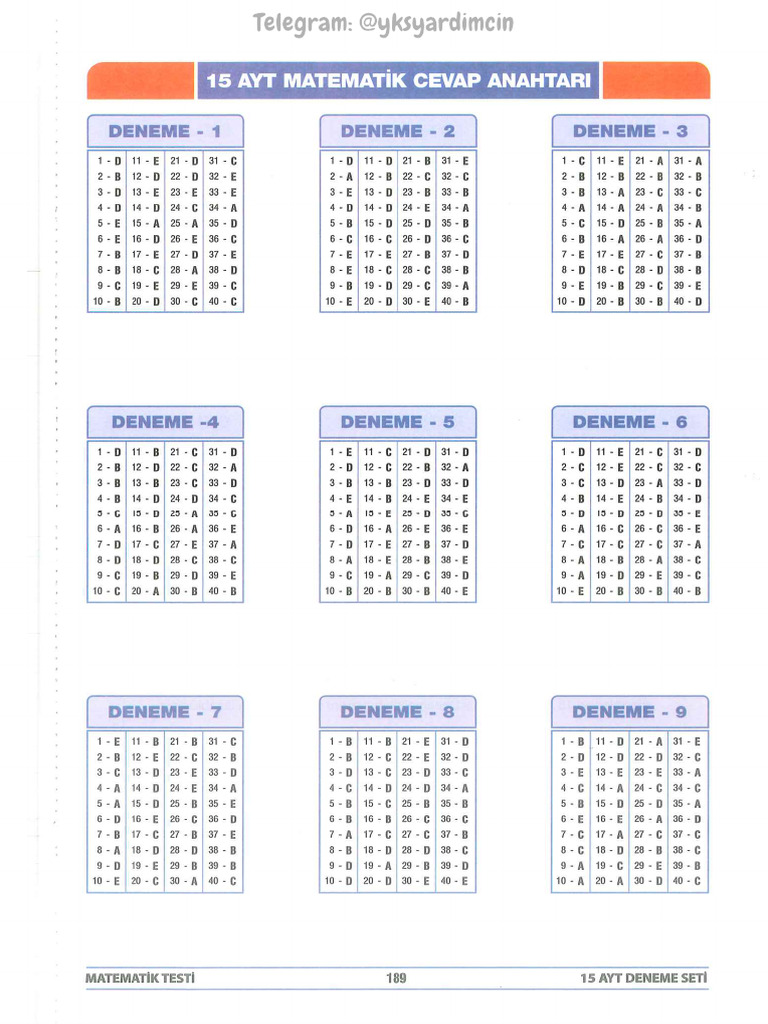 Apotemi Yayınları - AYT Matematik - 15 - Li Deneme 2-1 | PDF