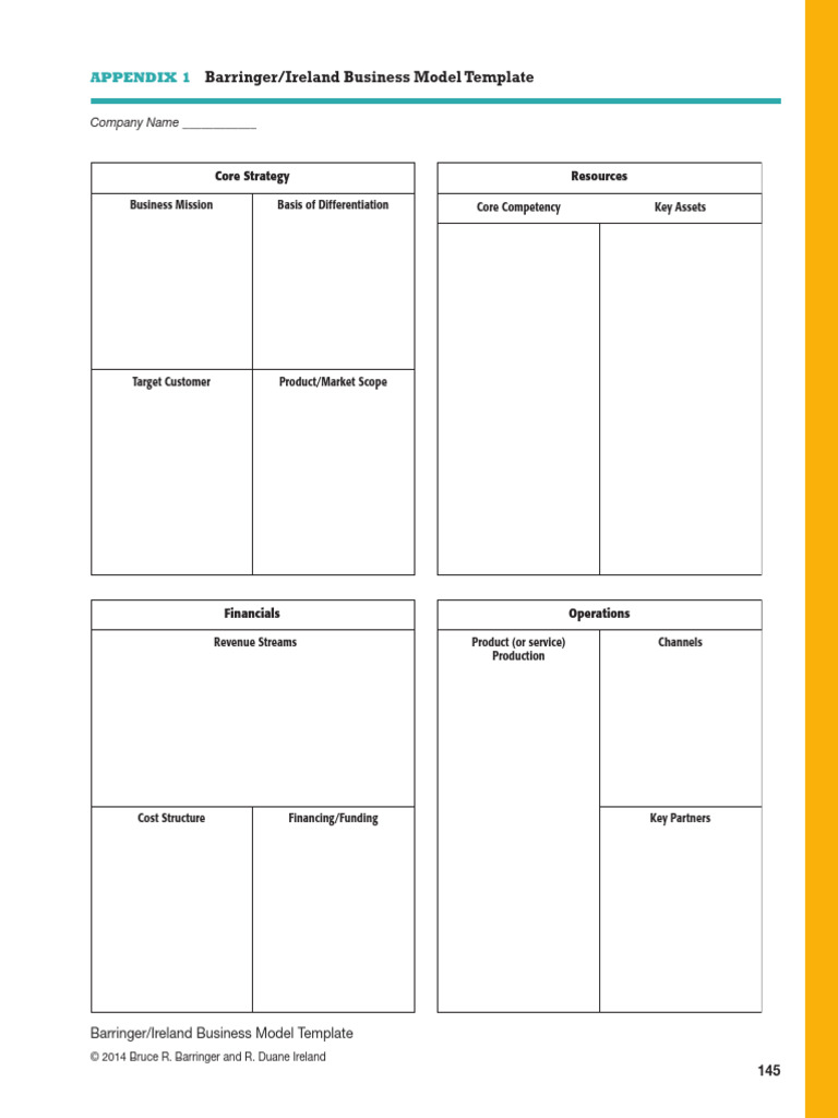 Barringer/Ireland Business Model Template | PDF | Business Model ...