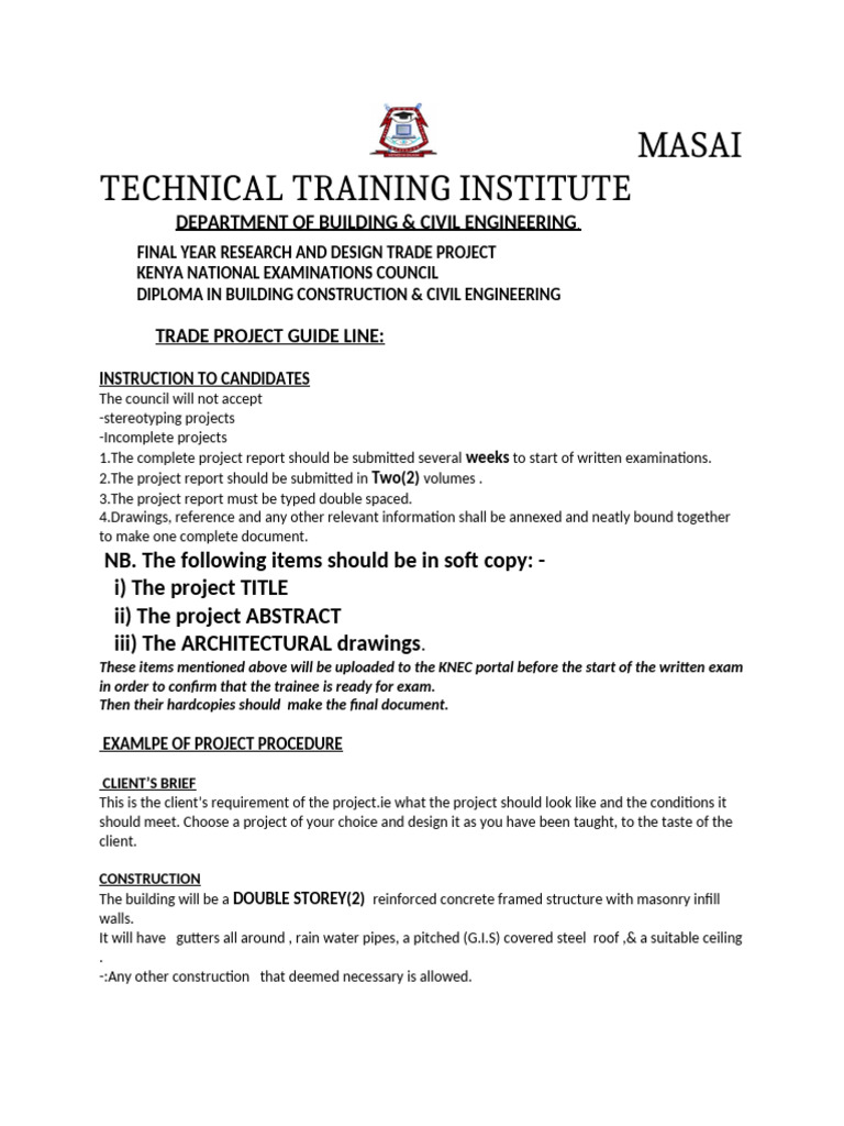 Geneneral Guide To Project-1 | PDF | Civil Engineering