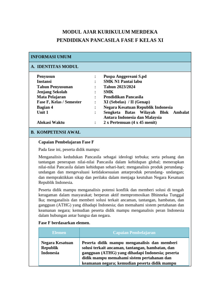 Modul Ajar PMM | PDF
