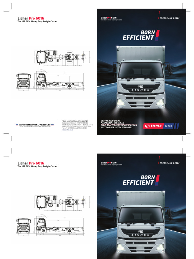 Eicher Pro6016 Brochure | PDF | Truck | Semi Trailer Truck