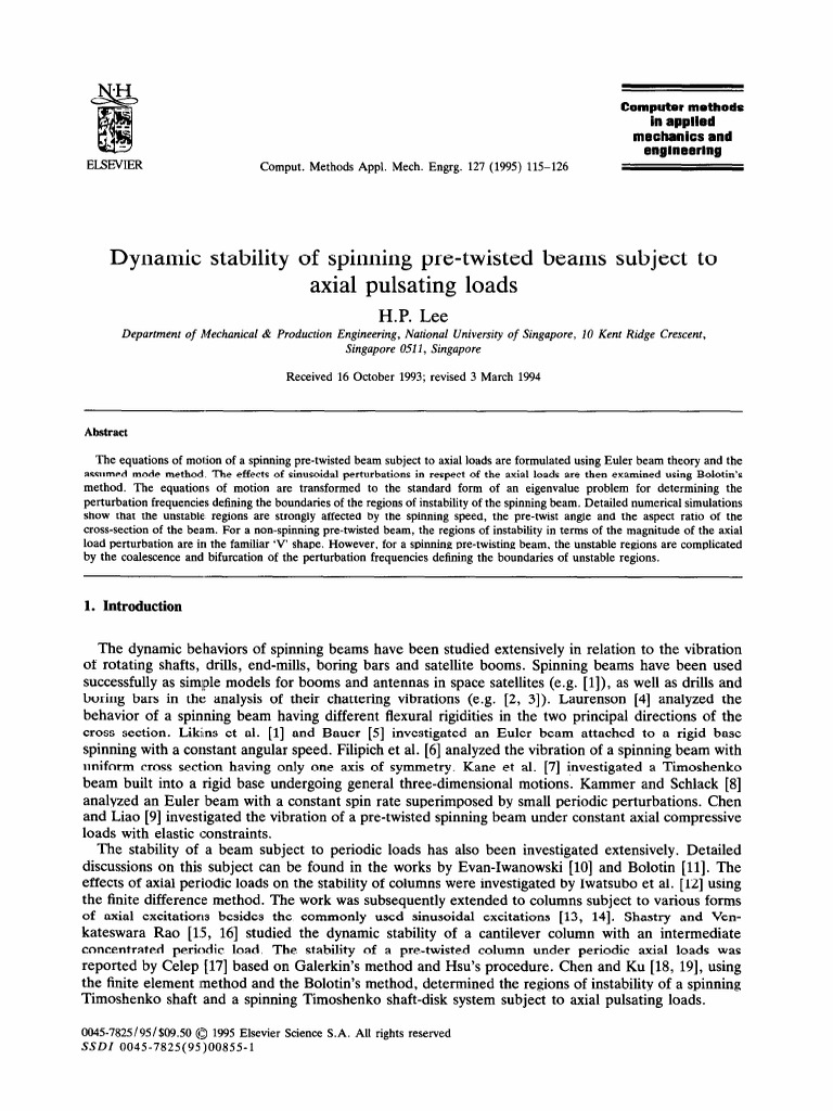 1 s2.0 0045782595008553 Main | PDF | Rotation | Beam (Structure)