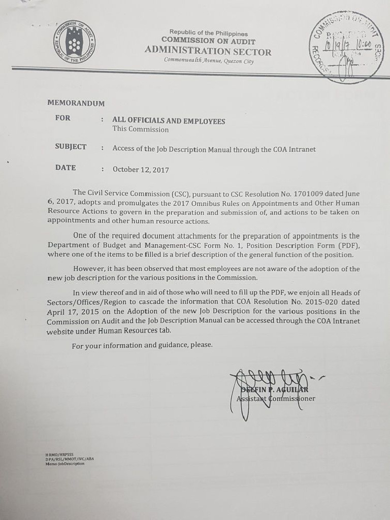 Job Description Manual | PDF