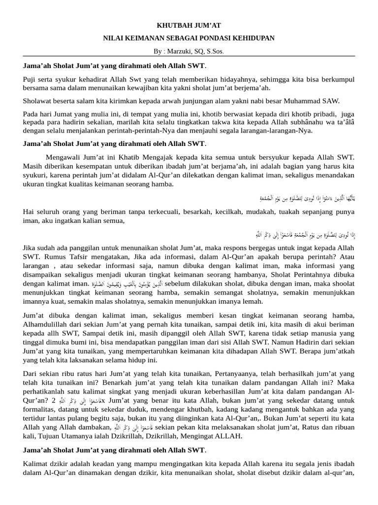 KHUTBAH JUM'AT | PDF