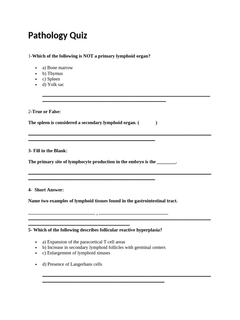 Pathology Quiz | PDF
