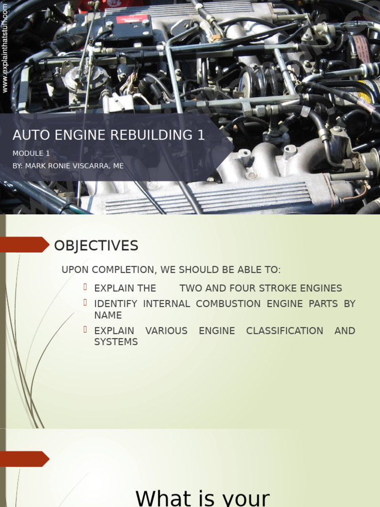 Auto Engine Rebuilding 1 | PDF | Internal Combustion Engine | Piston