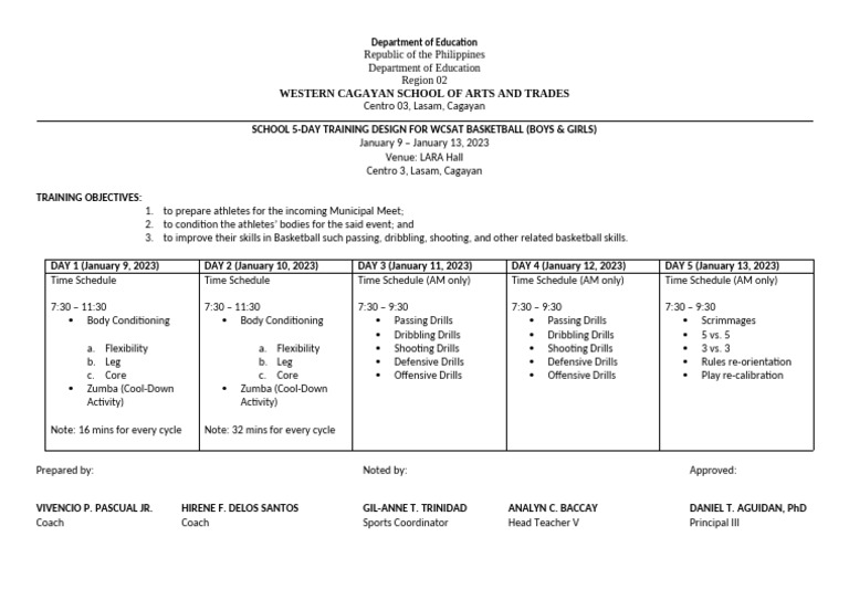 Training Matrix Basketball | PDF | Sports | Team Sports