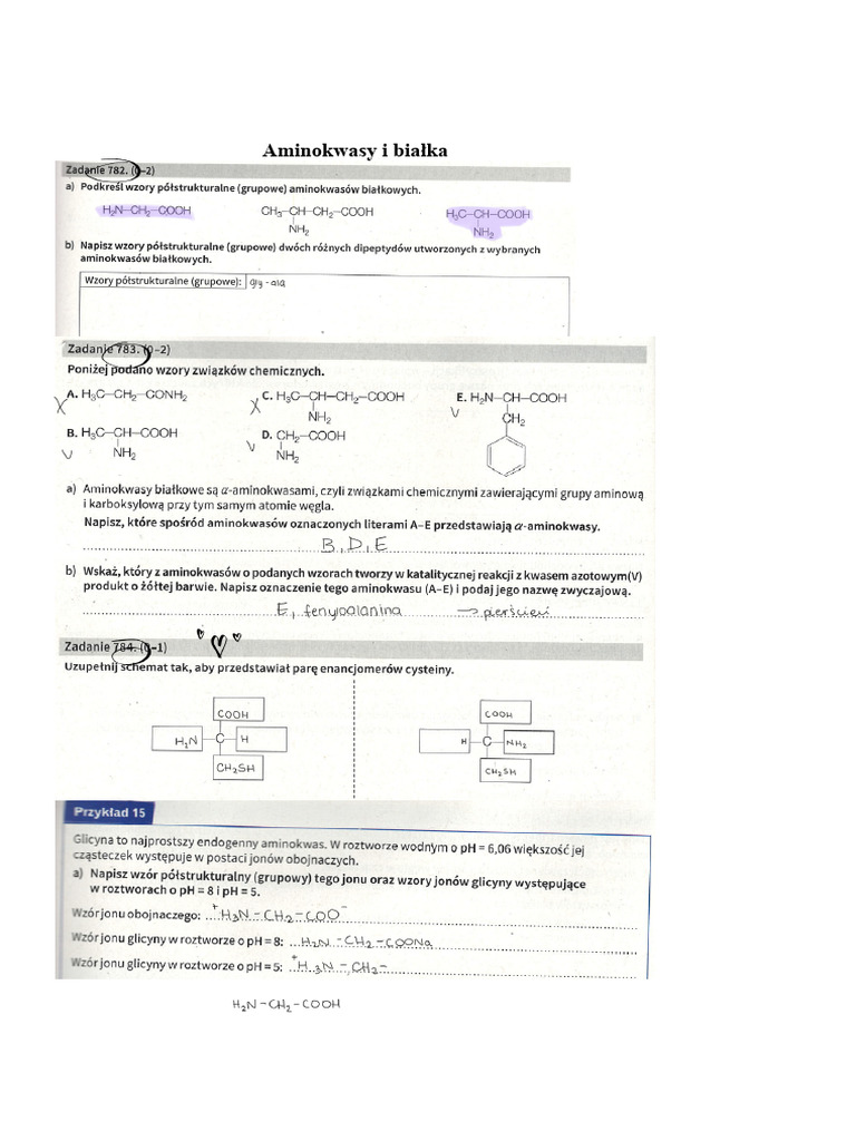 Aminokwasy i Białka_ Teraz Mat. | PDF