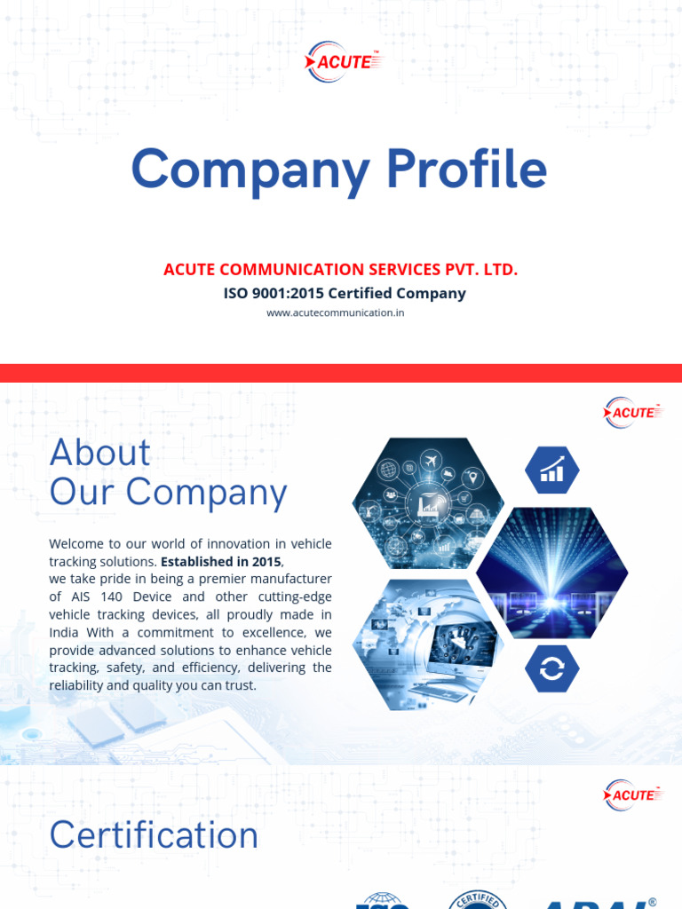 Acute Communication Services PVT LTD Company Profile AIS140 | PDF ...