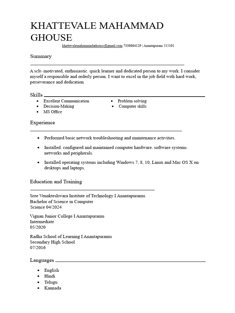 Mohammad Resume | PDF