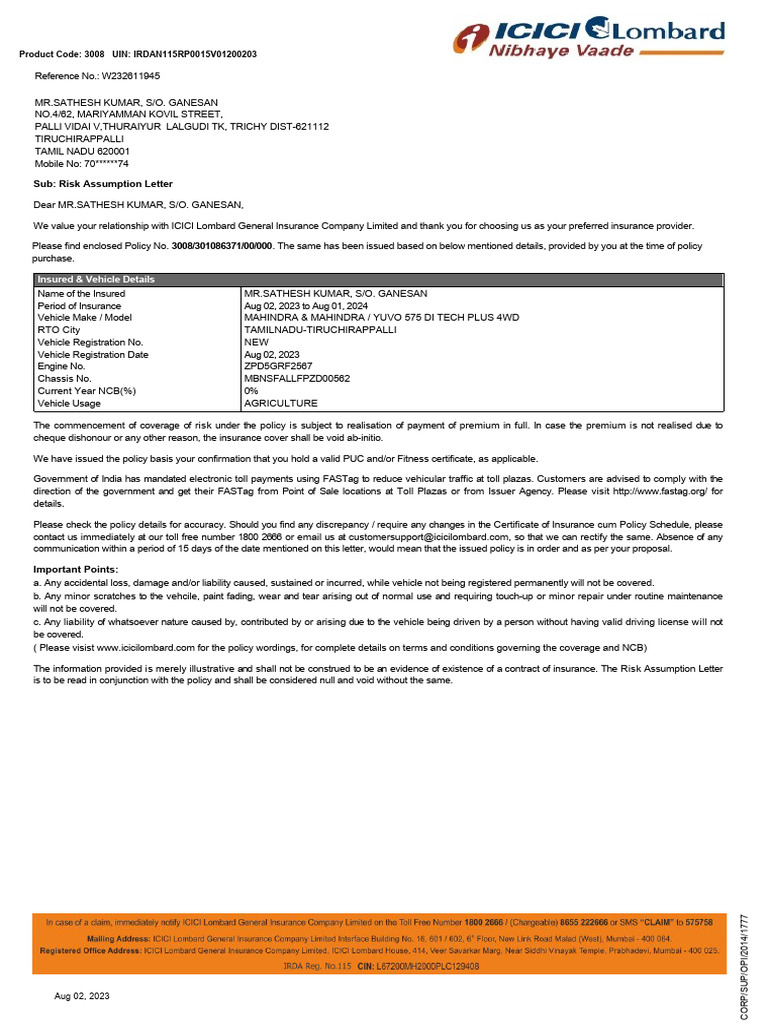 Insurance | PDF | Insurance | Pro Rata