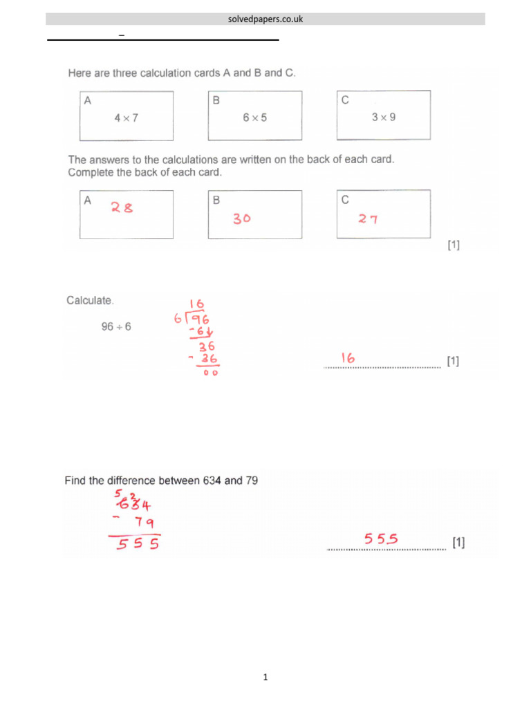 Primary Mathematics Checkpoint Papers | PDF