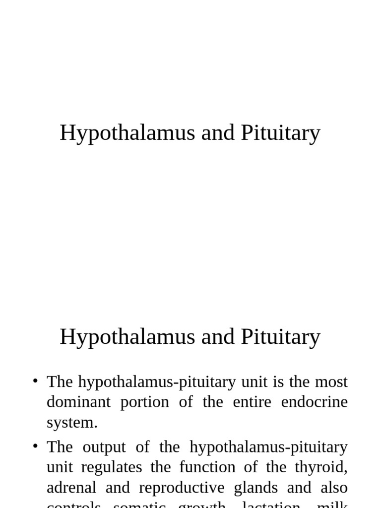 Hypothalamus-Pituitary Function Overview | PDF | Luteinizing Hormone ...
